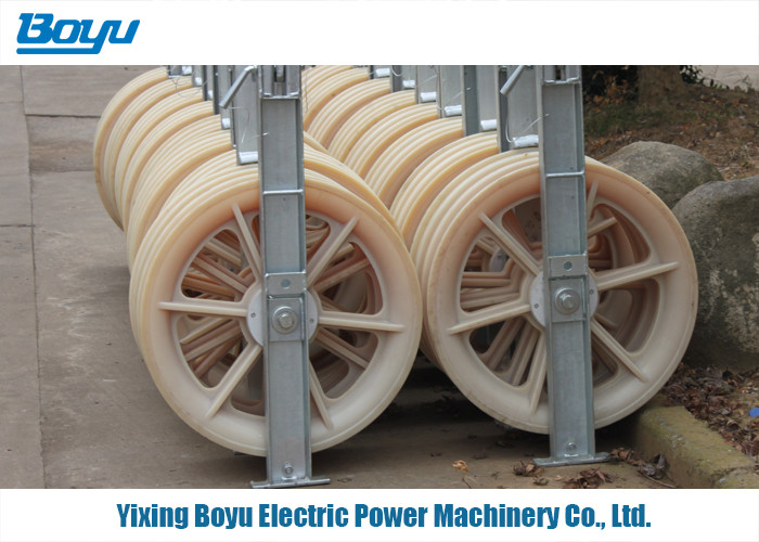 Galvanized Steel Frame Bundled Conductor Pulley 3 Sheave Pulley Blocks