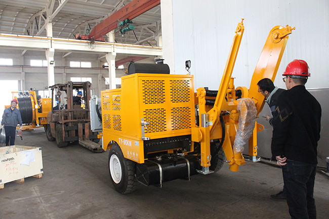 Bull-wheel Diameter 540mm 90kN Hydraulic Puller Transmission Line ...